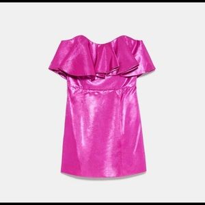 Zara | Dresses | Zara Mini Dress With Ruffle Trim | Poshmark